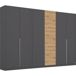 Drehtürenschrank Rauch, B:271cm H:210cm T:54cm, grau, Holzwerkstoff, Schränke, "Bellezza", inkl. Schubkasteneinsatz, Wäscheeinteilung und weiterem