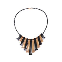 Damen Statementkette "Ulla", schwarz, Basic, Collezione Alessandro, Metall, Halsketten, mit Metallst&auml;ben