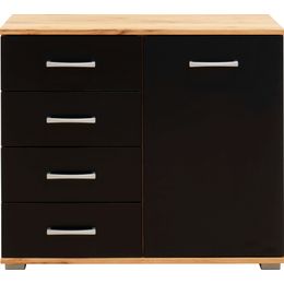 Kombikommode Priess, B:82cm H:71cm T:38cm, schwarz, Holzwerkstoff, Schlafzimmer, Sideboards, "Barcelona"