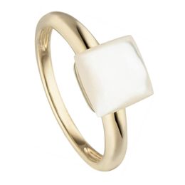 Jobo Damen Fingerring "Ring mit Perlmutt-Einlage", 54, Silber 925 (Sterlingsilber), gold, Silber 925 (Sterlingsilber), Fingerringe, 925 Silber