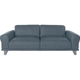 2,5-Sitzer W.Schillig, B:232cm H:78cm T:94cm, blau, Sofas, "montanaa", mit Metallkufen in Silber matt, Breite 232 cm