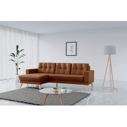Sit & More Ecksofa SIT & MORE, B:279cm H:90cm T:167cm, braun, 100% PES, Wohnzimmer, Sofas, "Lavida L-Form", wahlweise mit Kippfunktion und Bettkasten