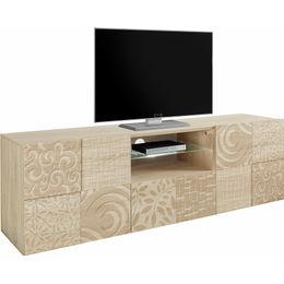 Lowboard Inosign, braun, Wohnzimmer, Sideboards, "Miro", Breite 181 cm mit dekorativem Siebdruck