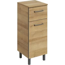 Unterschrank SAPHIR, B:30cm H:81cm T:33cm, braun, Spanplatte, Badezimmer, Schränke, "Quickset 919 Badschrank mit 1 Tür, 1 Schublade, 30 cm breit",