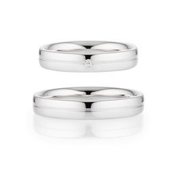 Bruno Banani Damen Trauring "Schmuck Geschenk Ehering Hochzeit Damenring Herrenring", 66, ohne Brillant, Silber 925 (Sterlingsilber), 4mm, silber,