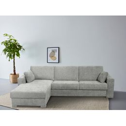 Ecksofa Home Affaire, B:300cm H:85cm T:173cm, grau, 100% Polyester, Wohnzimmer, Sofas, "Roma "L" Dauerschlaffunktion, mit Unterfederung",