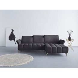 Ecksofa Inosign, B:281cm H:79cm T:185cm, grau, 98% Polyester 2% Polyamid, Wohnzimmer, Sofas, "Fresh L-Form", Federkern, wahlweise Kopfteilverstellung