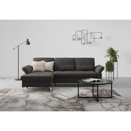 Ecksofa Inosign, B:275cm H:89cm T:175cm, grau, 100%Polyester, Wohnzimmer, Sofas, "Palm Beach L-Form", Federkern, mit Sitztiefenverstellung, wahlweise