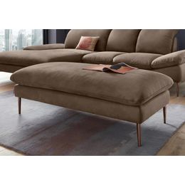 Hocker W.Schillig, B:151cm H:45cm T:71cm, braun, Chenille-Flachgewebe R66 (85% Polyester, 15% Nylon);Longlife Xtra-Leder Z59: Glattleder mit