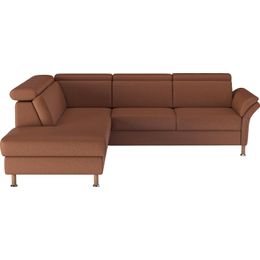 Ecksofa Home Affaire, B:259cm H:85cm T:227cm, braun, 100% Polyester, Wohnzimmer, Sofas, "Calypso L-Form", mit Relaxfunktion motorisch im Sofa 2,5-