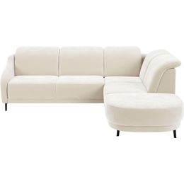 Sit & More Ecksofa SIT & MORE, B:258cm H:93cm T:249cm, beige, 100% Polyester, Wohnzimmer, Sofas, "Blues L-Form", wahlweise mit Klapptisch und USB