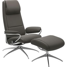 Relaxsessel stressless, B:80cm H:110cm T:74cm, grau, Leder BATICK: BATICK ist ein leicht korrigiertes, durchgef&auml;rbtes und genarbtes M&ouml;belleder, bei
