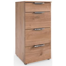 Schubkastenkommode wimex, B:41cm H:84cm T:41cm, braun, Spanplatte, Sideboards, "Level by fresh to go", 4 Schubladen mit soft-close Funktion, 41cm