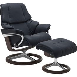 Relaxsessel stressless, B:92cm H:100cm T:80cm, blau, Leder BATICK: BATICK ist ein leicht korrigiertes, durchgefärbtes und genarbtes Möbelleder, bei