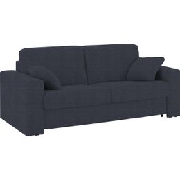 Schlafsofa Home Affaire, B:200cm H:85cm T:100cm, blau, Struktur/Luxus-Microfaser (100% Polyester);Struktur fein ( 100% Polyester), Wohnzimmer, Sofas,