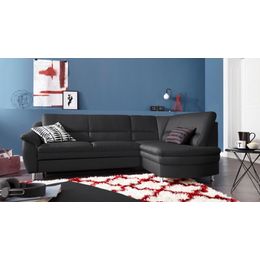 Sit & More Ecksofa SIT & MORE, B:250cm H:90cm T:175cm, schwarz, Luxus-Microfaser (90% Polyester, 10% Polyamid);Flachgewebe (100% Polyester);Struktur (100%