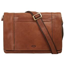 Pike PIKÉ Damen Messenger Bag, braun, Leder, unifarben, Taschen, echt Leder