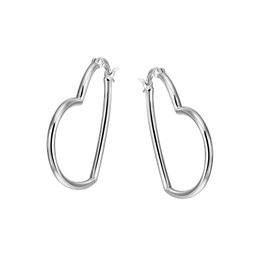 Firetti Damen Paar Creolen "Schmuck Geschenk Silber 925 Herzen rhodiniert", 26,45mm, Silber 925 (Sterlingsilber), silber, Silber 925