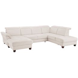Wohnlandschaft Home Affaire, B:342cm H:104cm T:235cm, braun, Struktur (100% Polyester);Luxus-Microfaser Lederoptik (100% Polyester);Luxus-Microfaser