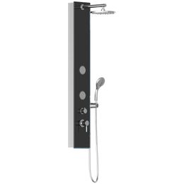 Sch&uuml;tte Duschs&auml;ule SCH&Uuml;TTE, H:145cm T:50cm, silber, ABS-Kunststoff, Messing, Sicherheitsglas, Brausegarnituren, Duschsystem mit Regendusche &