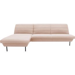 Ecksofa, B:274cm H:92cm T:168cm, beige, LOOKS by Wolfgang Joop, 100% Polyester, Wohnzimmer, Sofas, "LOOKS IX L-Form", Quersteppung, ohne Armlehnen