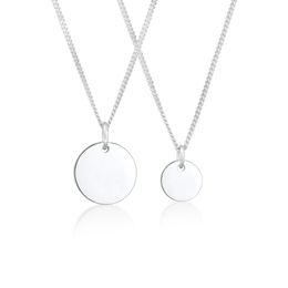 Elli Damen Schmuckset "Plättchen Coin Mutter Tochter 2er Set 925 Silber", onesize, silber, Silber 925 (Sterlingsilber), Schmuck_Sets