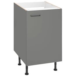 Spülenschrank Optifit, B:50cm H:87cm T:58,4cm, grau, Holzwerkstoff, Küche, Schränke, "Elga", mit Soft-Close-Funktion, höhenverstellbaren Füßen,