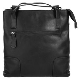 CLUTY Cityrucksack, schwarz, Leder, Rindsleder, Retro, Rucksäcke, echt Leder