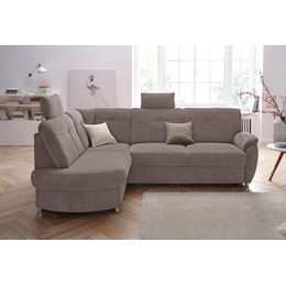 Sit & More Ecksofa SIT & MORE, B:246cm H:91cm T:176cm, grau, Kunstleder SOFTLUX;Luxus-Microfaser ALTARA NUBUCK (100% Polyester);Luxus-Microfaser (90% Polyester,