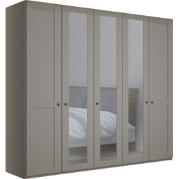 Dreht&uuml;renschrank Wiemann, B:246,3cm H:216cm T:58cm, grau, Glas, Holzwerkstoff, Schr&auml;nke, "G&ouml;teborg, mit 95 &Ouml;ffnungswinkel, Made in Germany", inkl.