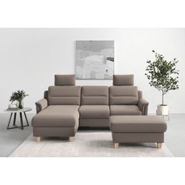 Sit & More Ecksofa SIT & MORE, B:234cm H:90cm T:168cm, grau, Wohnzimmer, Sofas, "Farö L-Form", inklusive Federkern, wahlweise mit Bettfunktion und Bettkasten