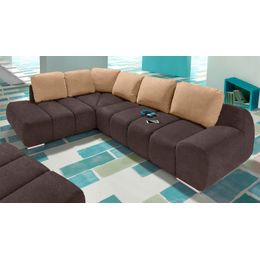 Ecksofa Inosign, B:267cm H:90cm T:214cm, braun, Luxus-Microfaser ALTARA NUBUCK (100% Polyester);Luxus-Microfaser ALTARA NUBUCK (100%