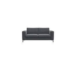 2-Sitzer FLEXLUX, B:164cm H:85cm T:92cm, grau, 100% Polyester, Sofas, "Fiore", breite Armlehnen, Kaltschaum, F&uuml;&szlig;e Alu+schwarz