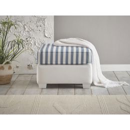 Hocker Home Affaire, B:65cm H:43cm T:65cm, beige, 100% PES, Garten, Hocker, "CALIFORNIA", maritimer Landhausstil, Hocker in 2 Gr&ouml;&szlig;en, Holzf&uuml;&szlig;e Wei&szlig;