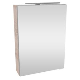 Spiegelschrank Fackelmann, B:50cm H:68cm T:15,3cm, braun, Badezimmer, Schränke, "SBC", Aufsatzleuchte, Schalter und Steckdose, Breite 50cm, Anschlag