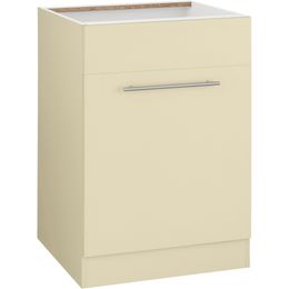Wiho-Küchen Spülenschrank WIHO KÜCHEN, B:60cm H:82cm T:57cm, beige, Küche, Schränke, "Unna", 60 cm breit, ohne Arbeitsplatte