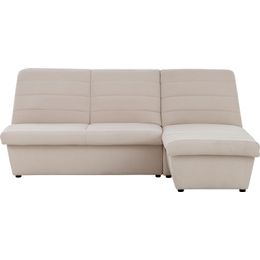 Ecksofa, B:214cm H:92cm T:168cm, beige, LOOKS by Wolfgang Joop, 100% Polyester, Wohnzimmer, Sofas, "LOOKS VIII L-Form", Quersteppung, ohne Armlehnen,