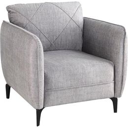 Jockenh&ouml;fer Sessel, B:86cm H:86cm T:85cm, grau, JOCKENH&Ouml;FER GRUPPE, Korpus: 100% Polyester, Wohnzimmer, Sessel, "Novara", mit attraktiver Steppung,