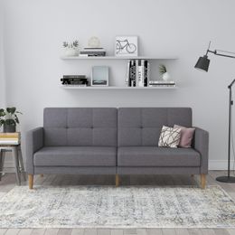 3-Sitzer DOREL HOME, B:207cm H:82cm T:82cm, grau, Webstoff 100% Polyester, Sofas, "Lilly", Bett-Funktion, R&uuml;ckenlehne 3-fach verstellbar, Sitzh&ouml;he 43