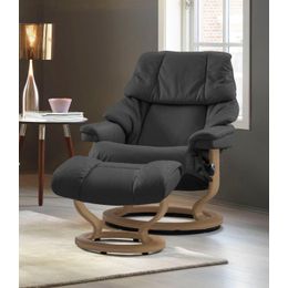 Relaxsessel stressless, B:79cm H:98cm T:75cm, grau, Leder BATICK: BATICK ist ein leicht korrigiertes, durchgefärbtes und genarbtes Möbelleder, bei