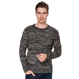 Rusty Neal Herren Strickpullover, braun, Gr. S, unifarben, 70% Polyacryl, 30% Baumwolle, Pullover, im melierten Design