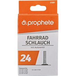 Prophete Fahrradschlauch "Fahrradschlauch", 48mm, Autoventil (AV), 24 Zoll (60,96cm), schwarz, Fahrradschl&auml;uche
