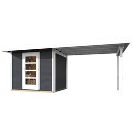 Gartenhaus Weka, grau, Holzwerkstoff, Gartenh&auml;user, stabile Blockbohlenbauweise, 28 mm Wandst&auml;rke