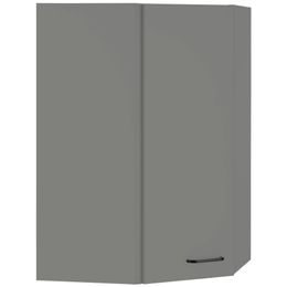 Eckh&auml;ngeschrank Optifit, B:60cm H:89,6cm T:34,9cm, grau, Holzwerkstoff, K&uuml;che, Schr&auml;nke, "Elga", mit Soft-Close-Funktion und Metallgriff, Breite