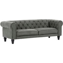 3-Sitzer GUTMANN FACTORY, B:220cm H:75cm T:90cm, grau, 100% Polyester, Sofas