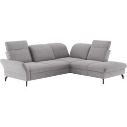 Sit & More Ecksofa SIT & MORE, B:288cm H:88cm T:242cm, silber, 90% Polyester, 10% Polyamid, Wohnzimmer, Sofas, "Leandro L-Form", Wahlweise mit Bett-, Kopfteil -