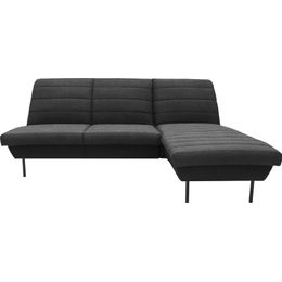 Ecksofa, B:214cm H:92cm T:168cm, grau, LOOKS by Wolfgang Joop, 100% Polyester, Wohnzimmer, Sofas, "LOOKS IX L-Form", Quersteppung, ohne Armlehnen