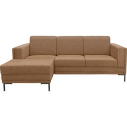 Ecksofa, B:214cm H:82cm T:146cm, braun, LOOKS by Wolfgang Joop, 100% Polyester, Wohnzimmer, Sofas, "LOOKS VII L-Form", klare Linien, edles Design