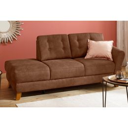 Recamiere Home Affaire, B:194cm H:89cm T:92cm, braun, Luxus-Microfaser Lederoptik (100% Polyester);Struktur weich ( 97% Polyester, 3%