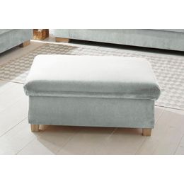 Hocker Home Affaire, B:110cm H:44cm T:81cm, silber, Luxus-Kunstleder;Struktur weich (100% Polyester);Chenille 100% Polyester;Struktur fein ( 100%